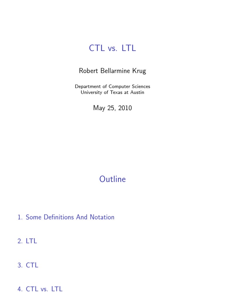 Slides - Important LTL, CTL AND CTL STAR-1-19 | PDF | Syntax (Logic) | Theoretical Computer Science