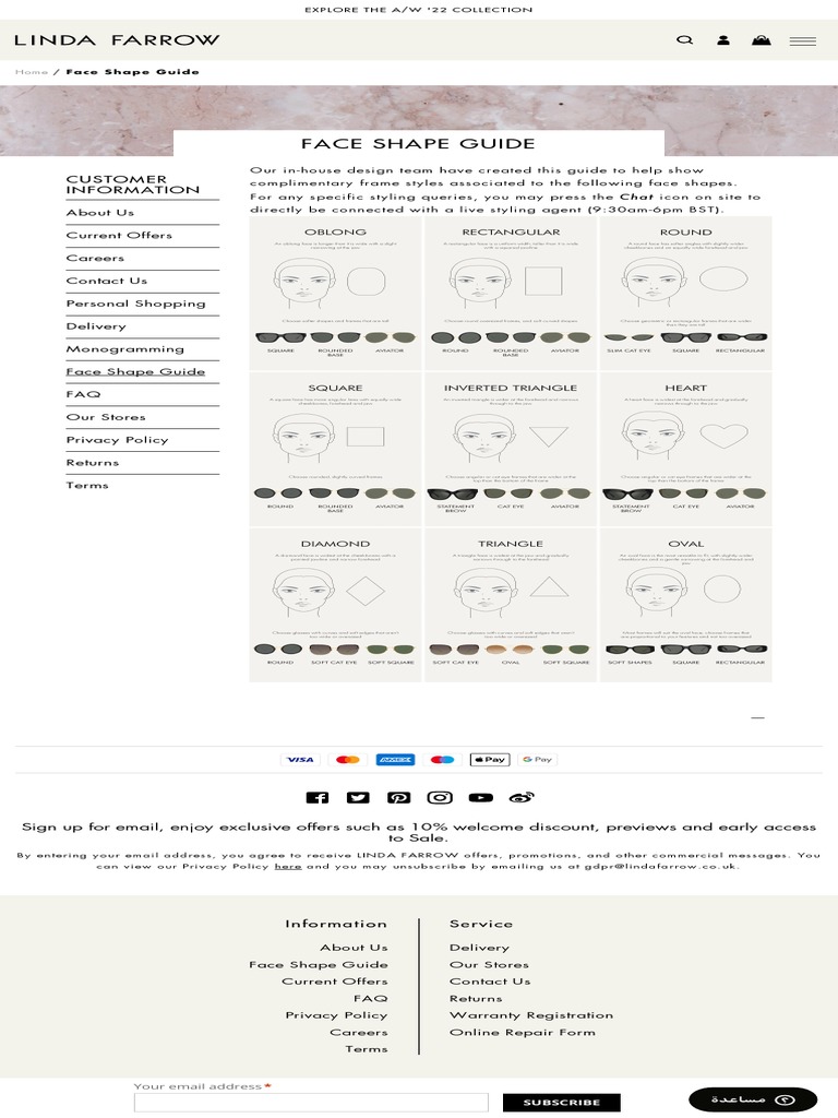 Face Shape Guide - LINDA FARROW (INT'L) | PDF