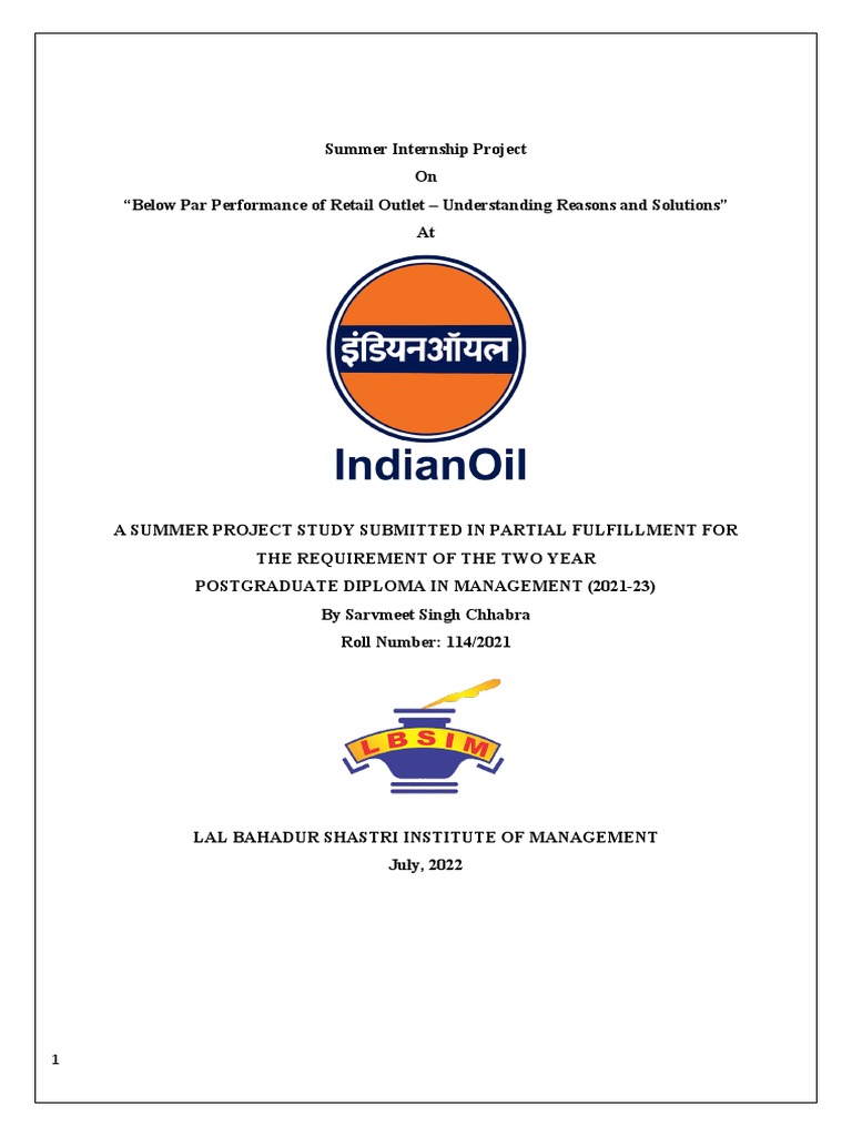 IOCL Final Report | PDF | Oil Refinery | Petroleum