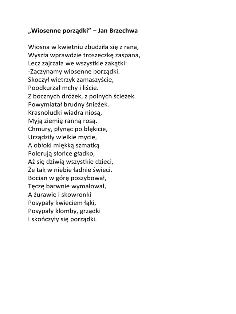 1 Wiersze o Wiosnie | PDF