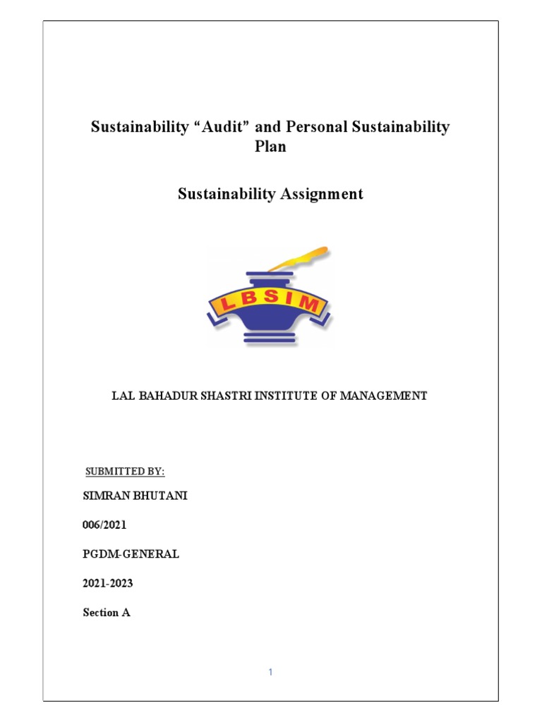 006 Simran Bhutani Sustainability Assignment | PDF | Recycling | Sustainability