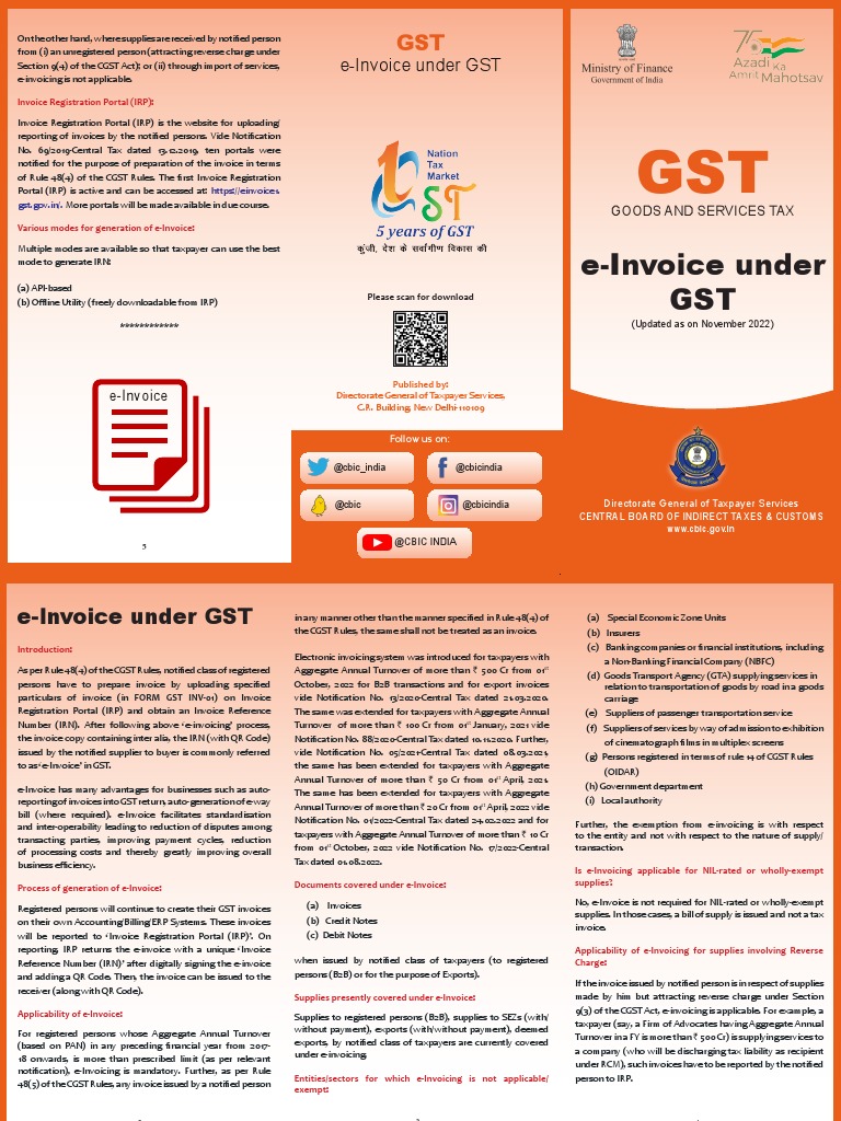 E-Invoice Under GST | PDF | Invoice | Payments