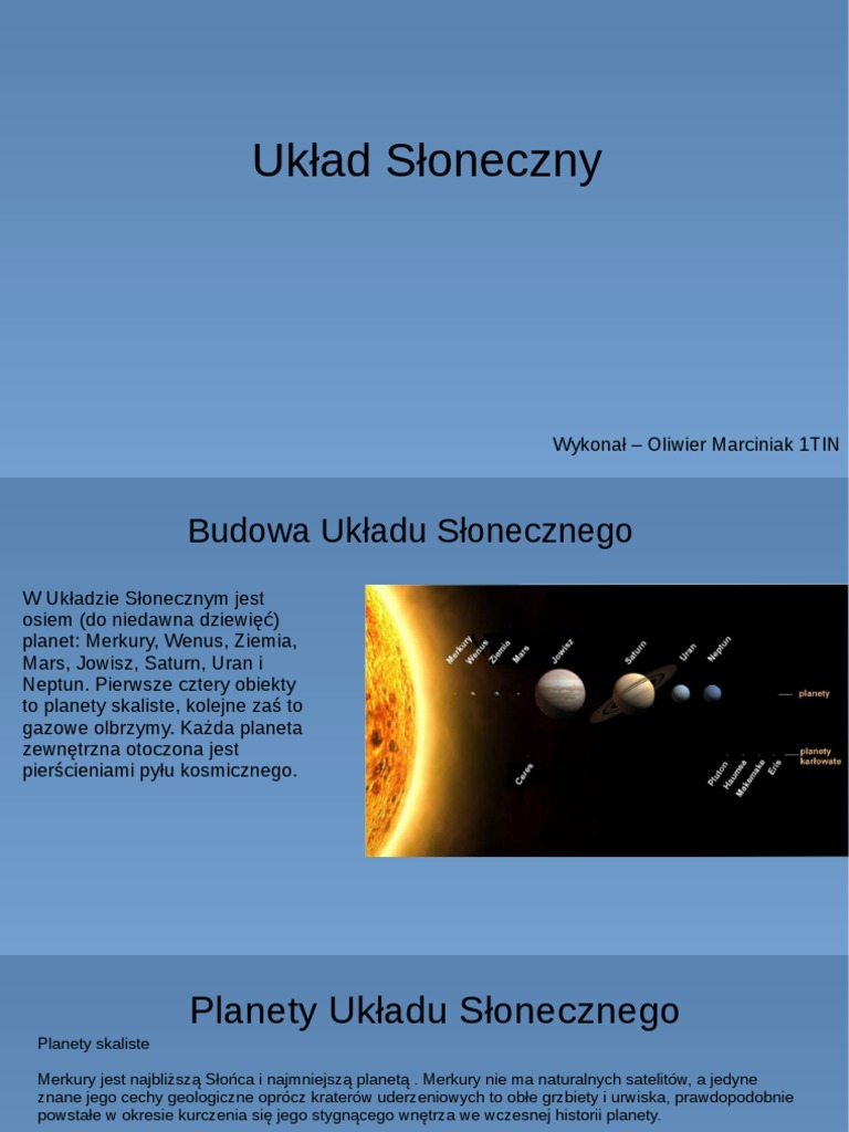 Prezentacja Układ Słoneczny | PDF