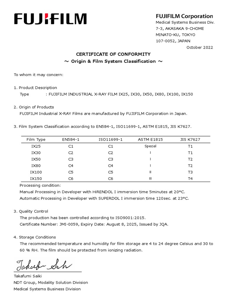 Certificate of Conformity - IX Series | PDF