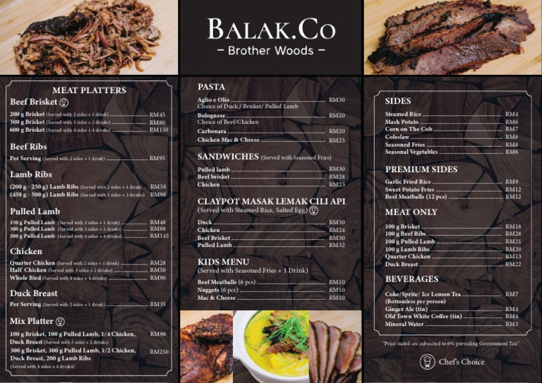 Balak Co Food Menu | PDF