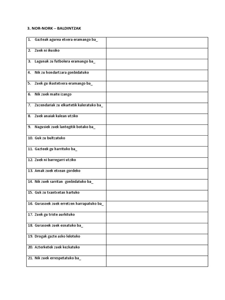 ADITZA. 2. Eb. 3. Eta 4. Ariketak | PDF