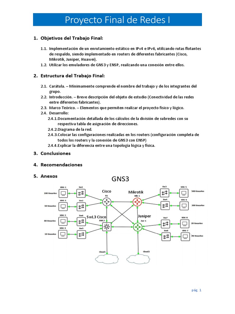 Proyecto Final de Redes I | PDF