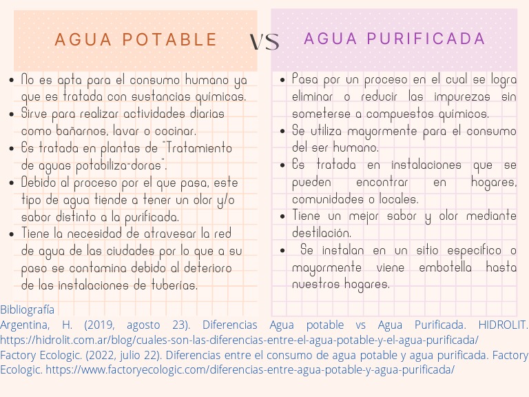 POTABLE Vs PURIFICADA | PDF