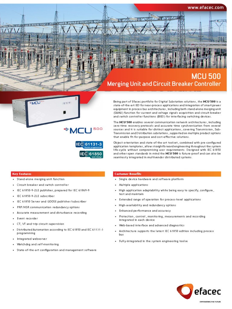 MCU 500: A State-of-the-Art Merging Unit and Circuit Breaker Controller for Digital Substation ...