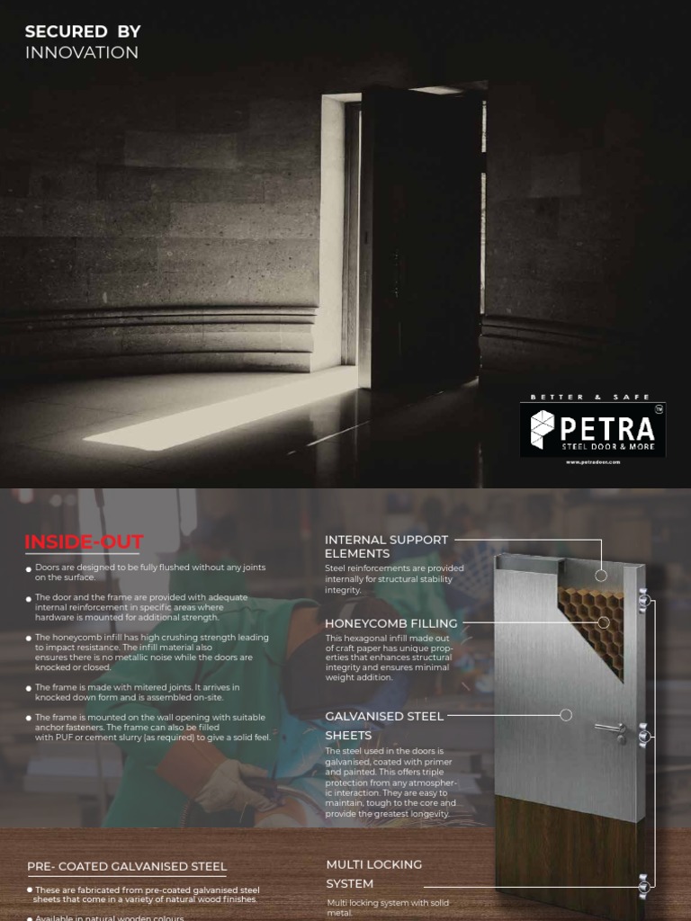 Petra Steel Door E-Brochure | PDF | Galvanization | Steel