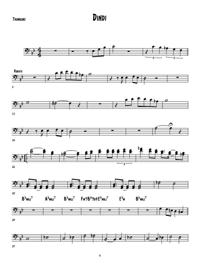 Dindi - Trombone | PDF