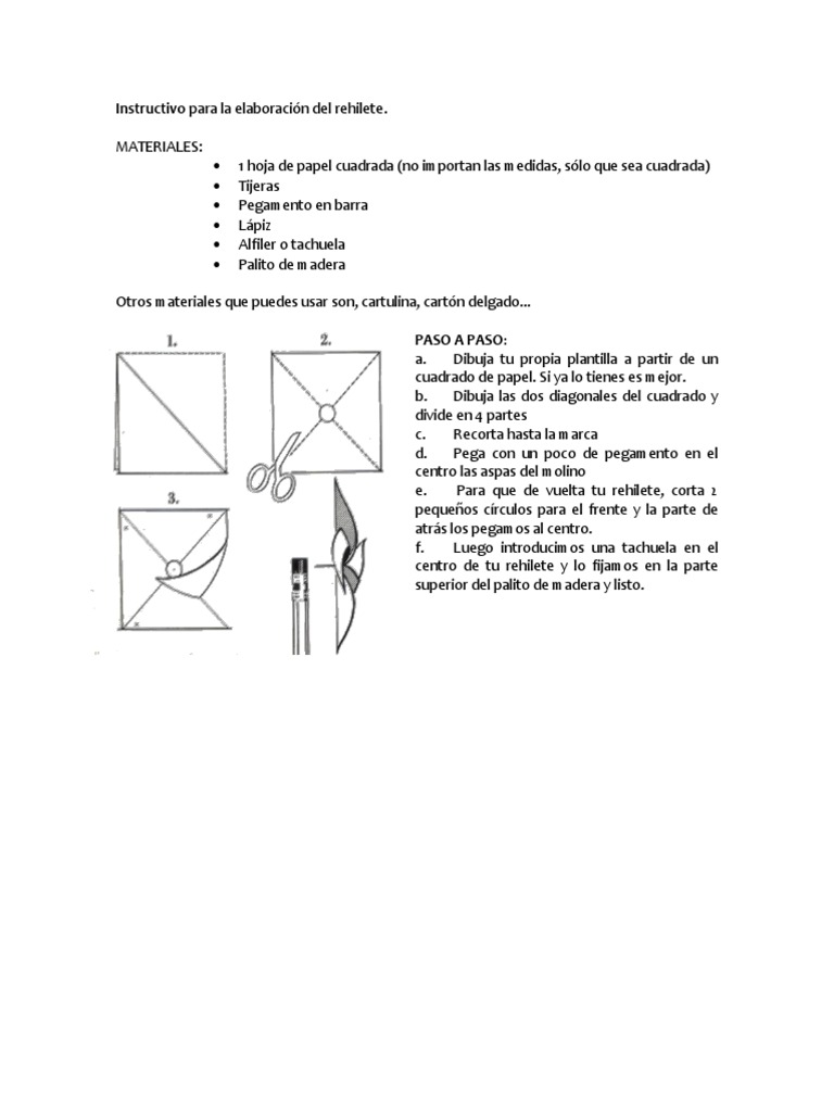 6.1 Instrucciones para El Rehilete | PDF