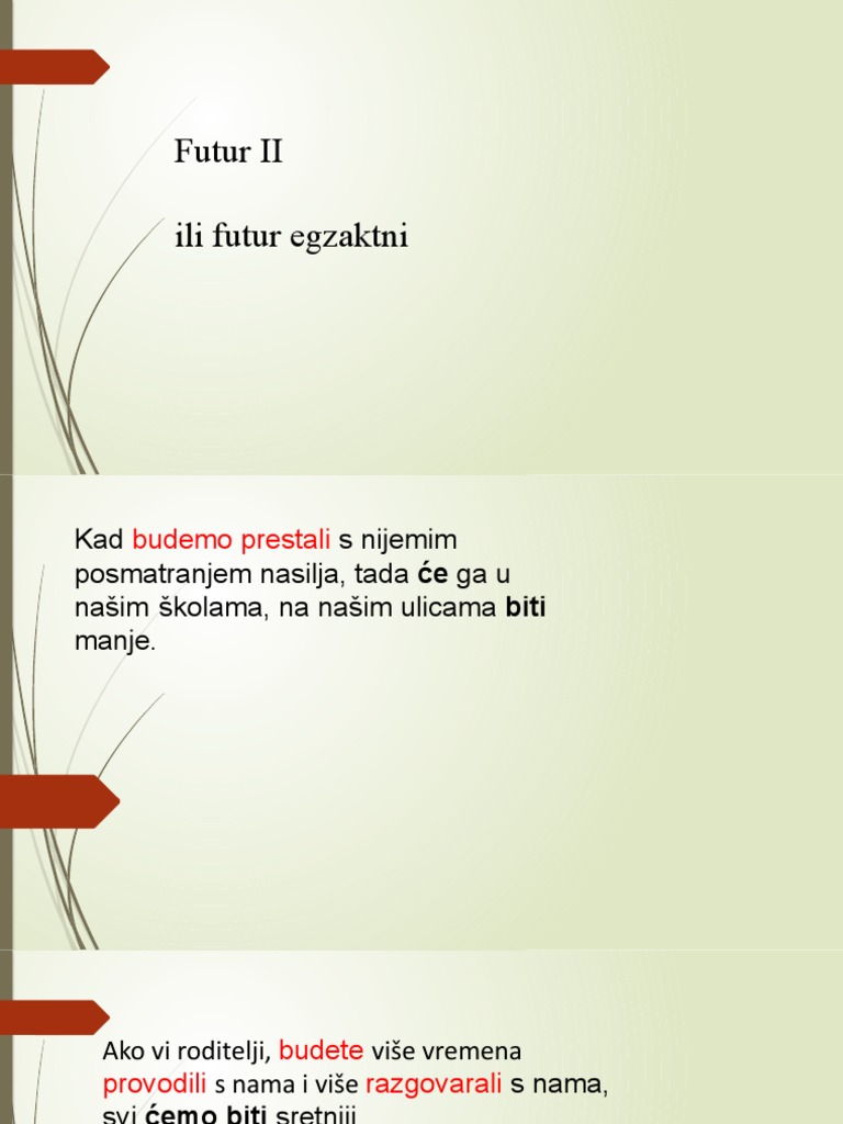Futur II Ili Futur Egzaktni | PDF