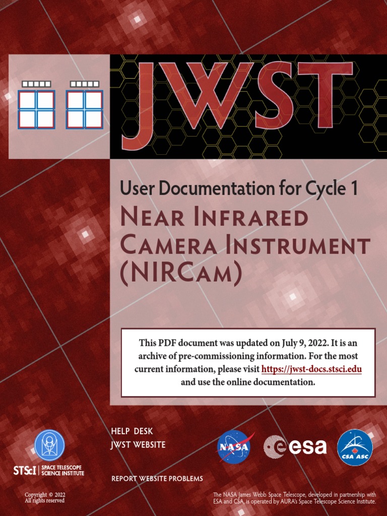 JWST Near Infrared Camera | PDF | Optical Filter | Hubble Space Telescope