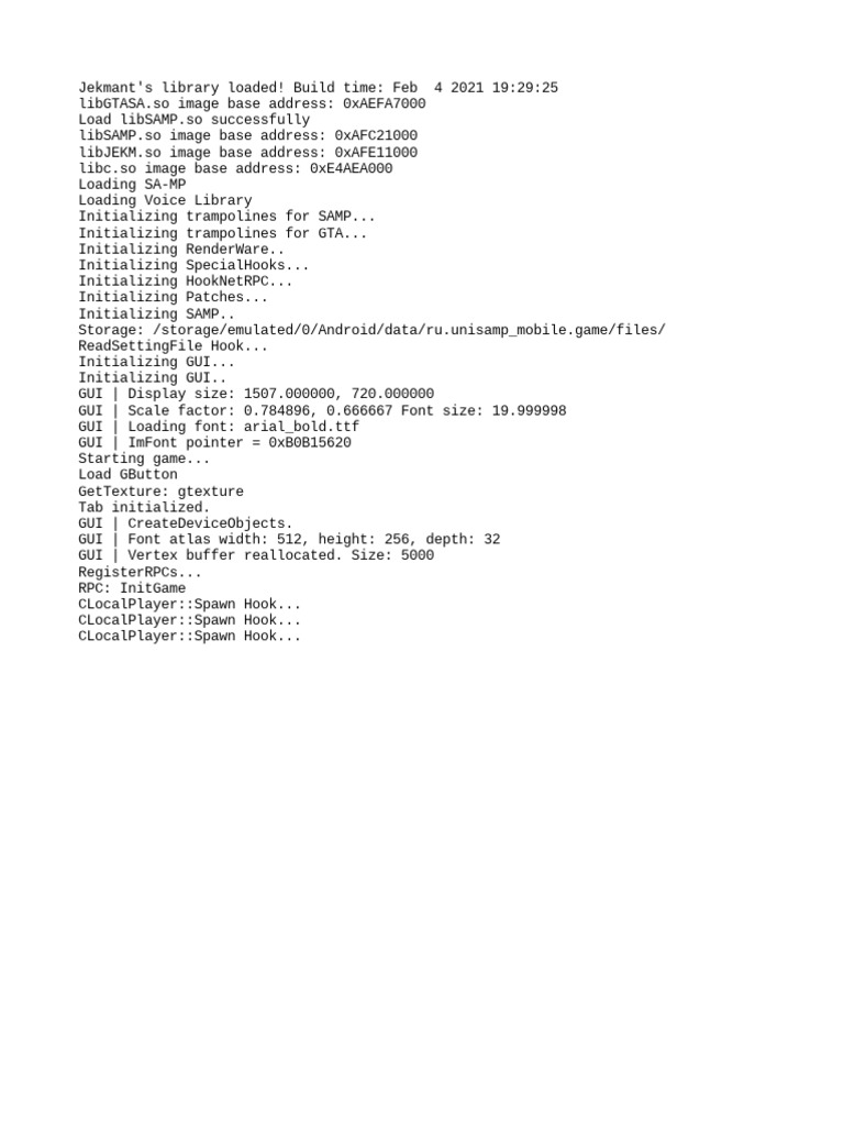 SA-MP Mobile Game Initialization | PDF | Computers