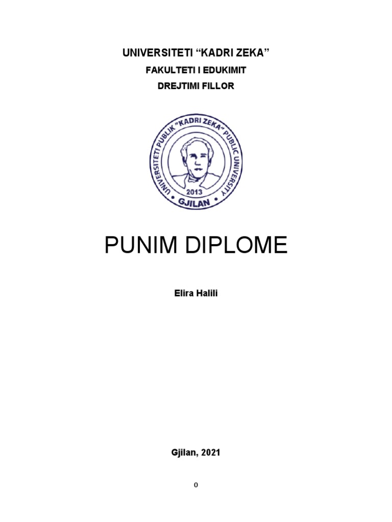 Punimi I Diplomes Elira Halili | PDF