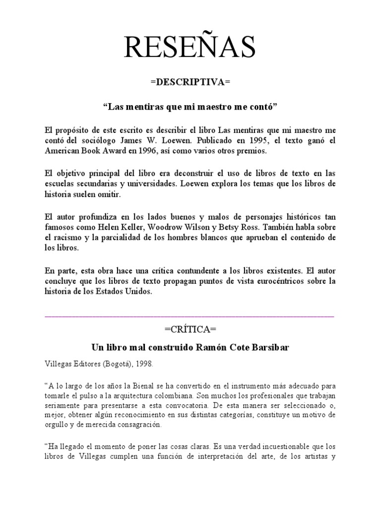 Reseñas | PDF | Clásicos