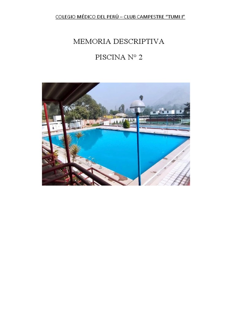 2da Piscina | PDF | Filtración | Piscina