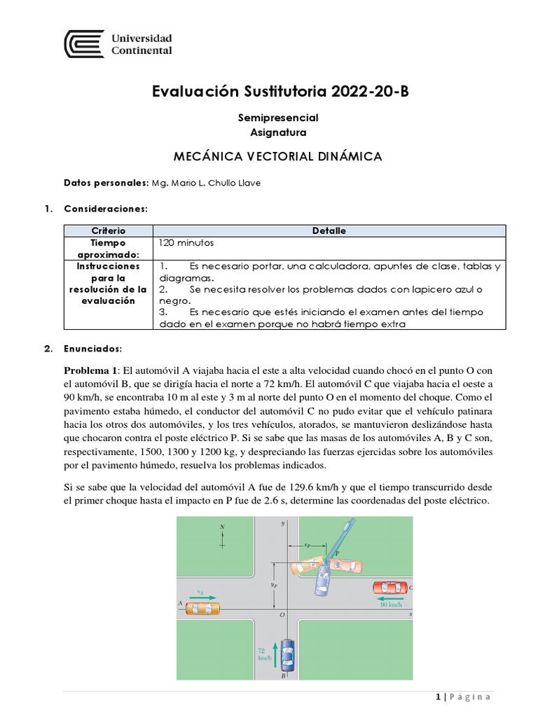 Sustitutorio Prueba Desarrollo Mecanica Vectorial Dinamica Rev 2 | PDF | Aceleración | Velocidad