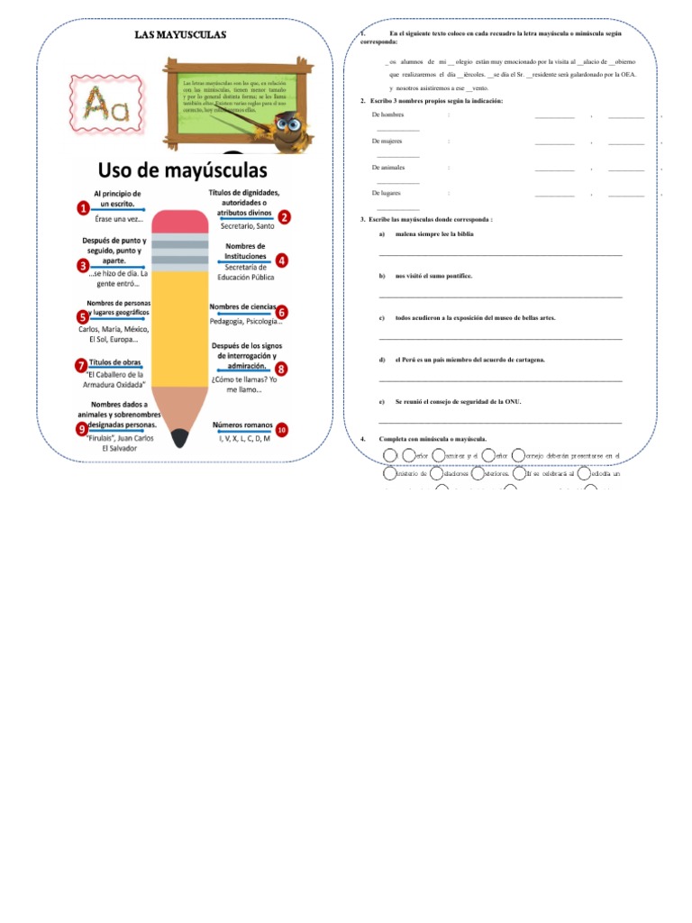 Ficha LAS MAYUSCULAS | PDF