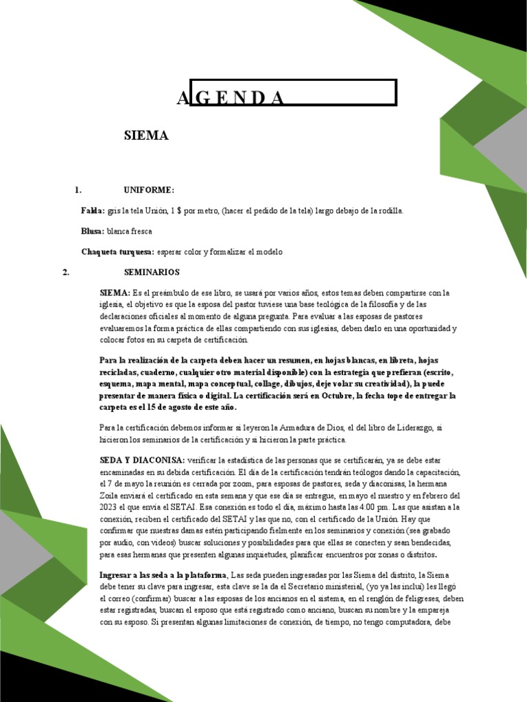 Agenda Siema | PDF