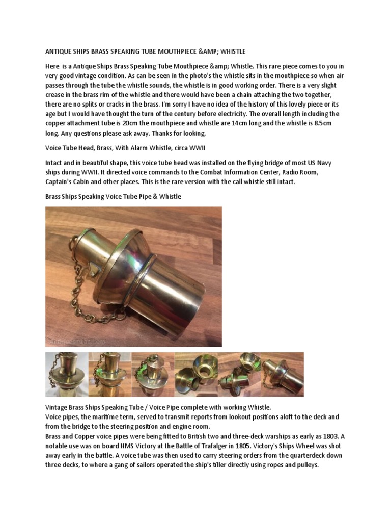 Antique Brass Ships Speaking Tube | PDF