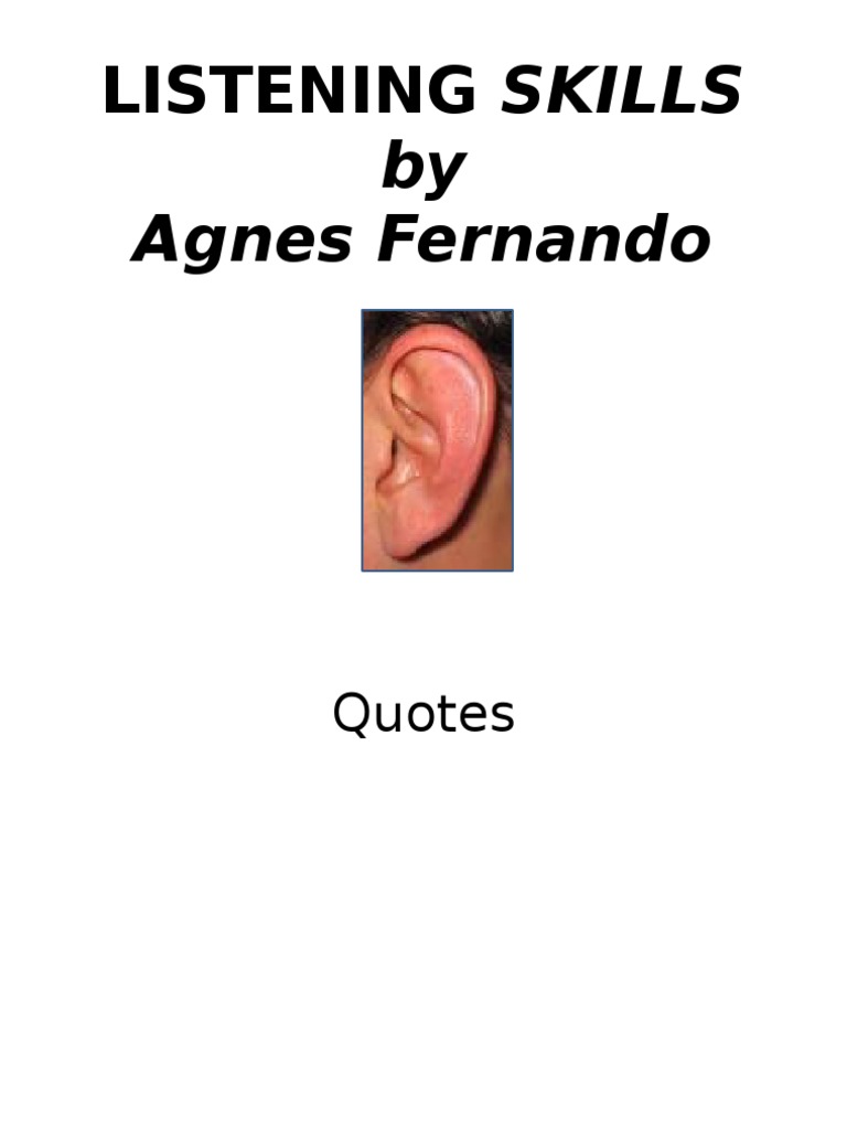 By Agnes Fernando: Listening Skills | PDF | Self-Improvement