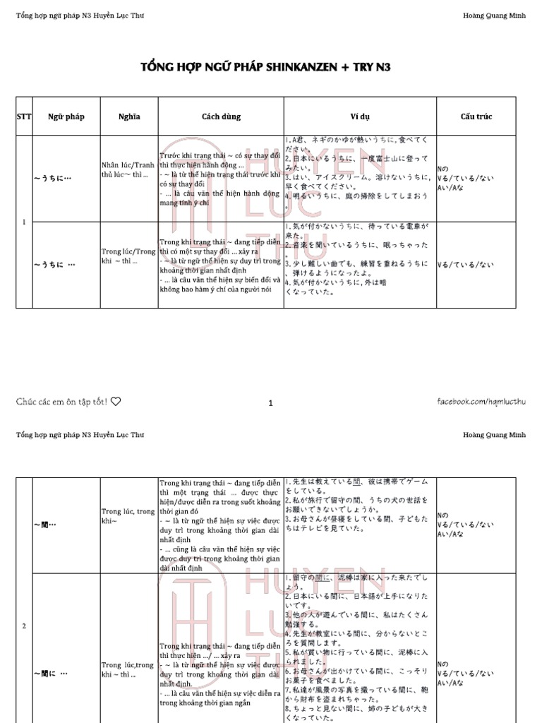 T NG H P NP Shinkanzen Try N3 | PDF