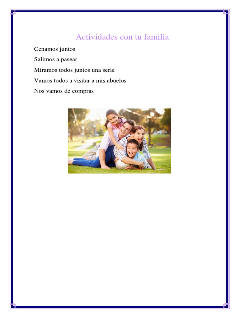 Actividades Con Tu Familia | PDF