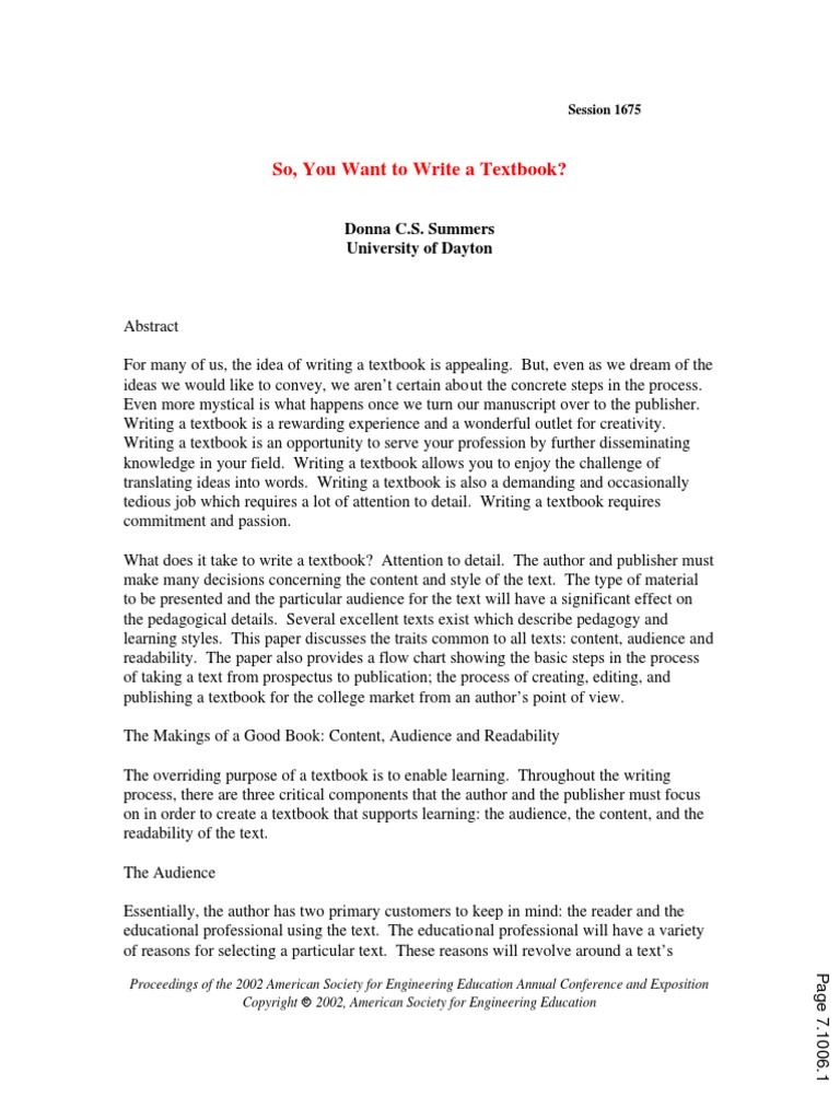 So You Want To Write A Textbook | PDF | Publishing | Textbook