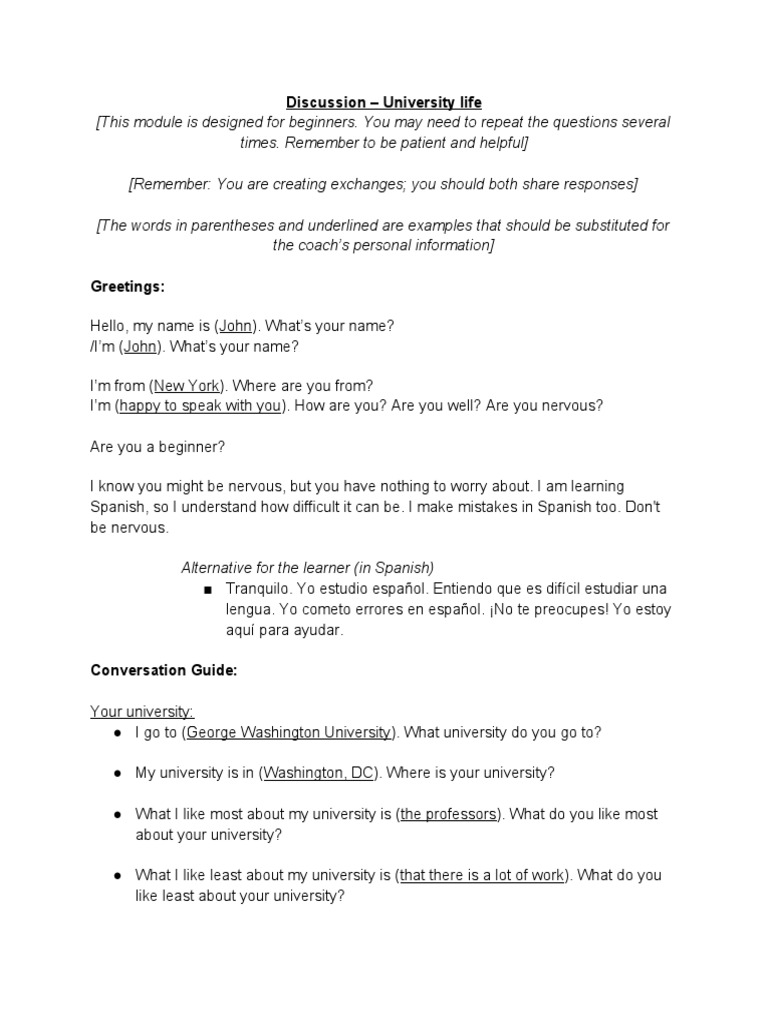 CONVERSIFI - University Life | PDF | Dormitory | Cognition