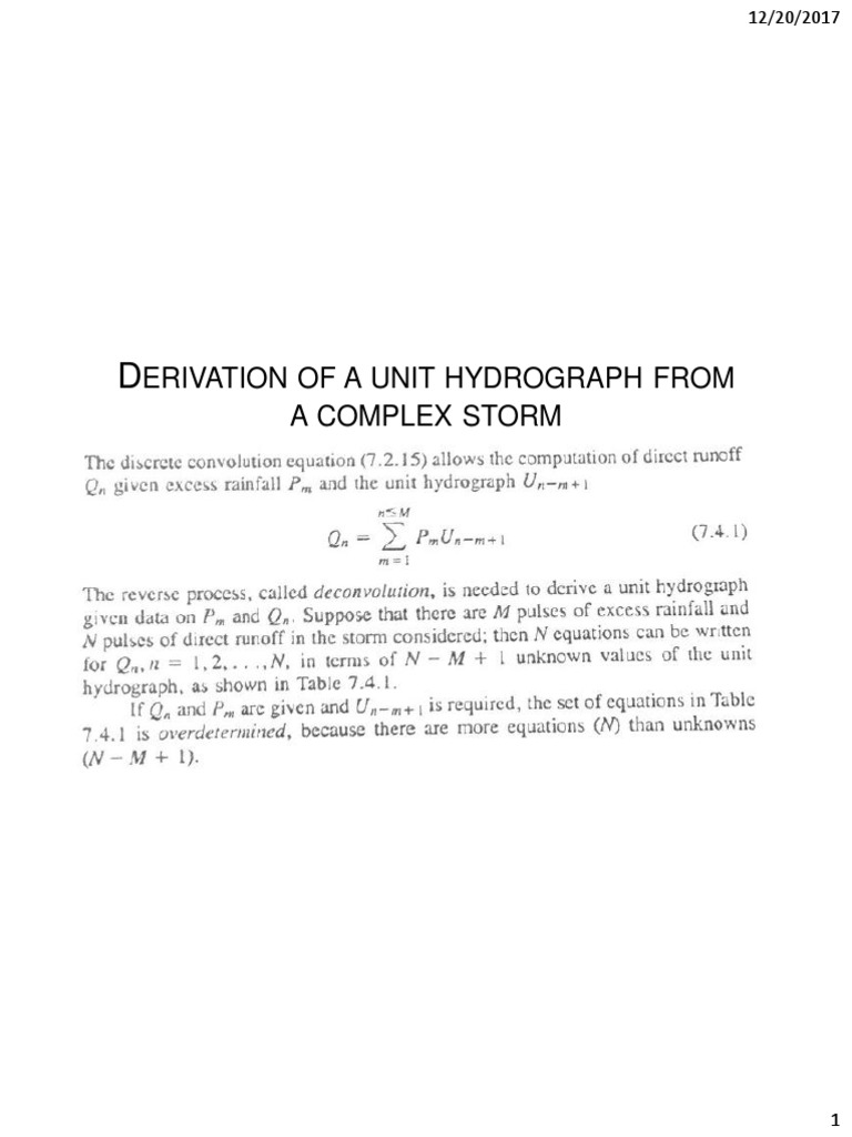 Derivation Of Unit Hydrograph Pdf