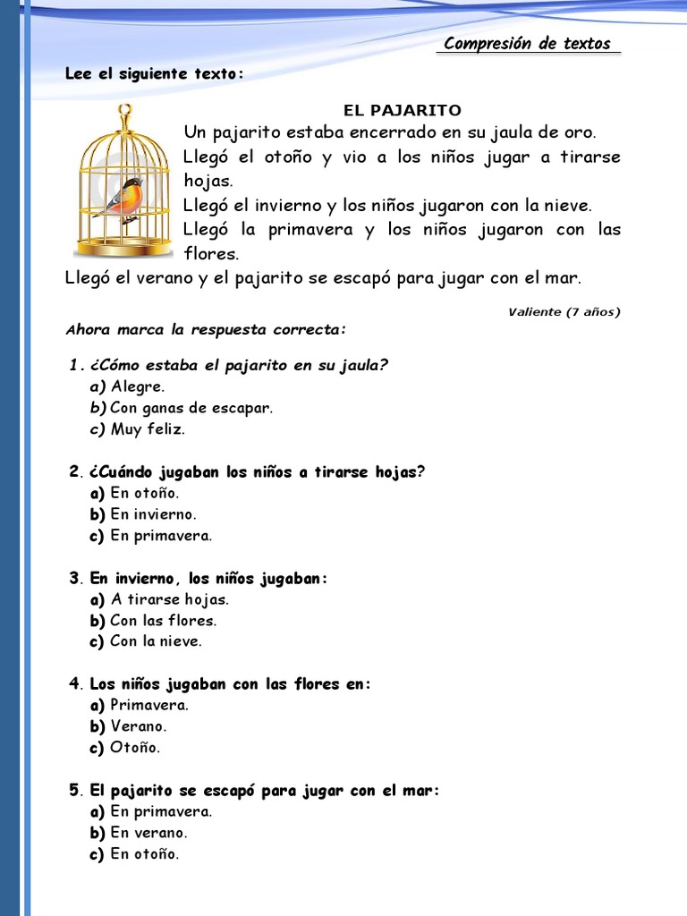 1 El Pajarito 1° y 2° | PDF