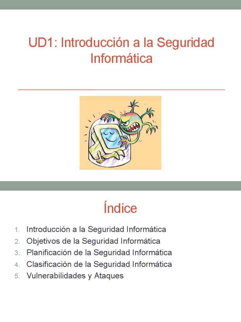 Tema1 Presentacion | PDF | Seguridad | La seguridad informática