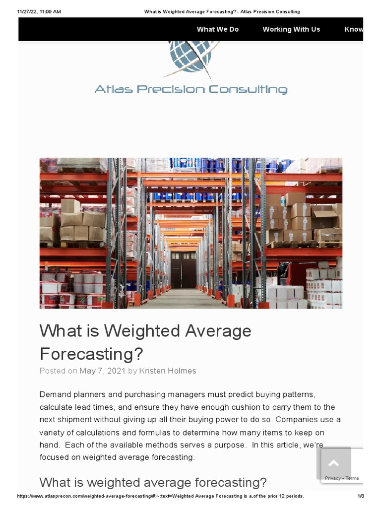 What Is Weighted Average Forecasting - Atlas Precision Consulting | PDF ...