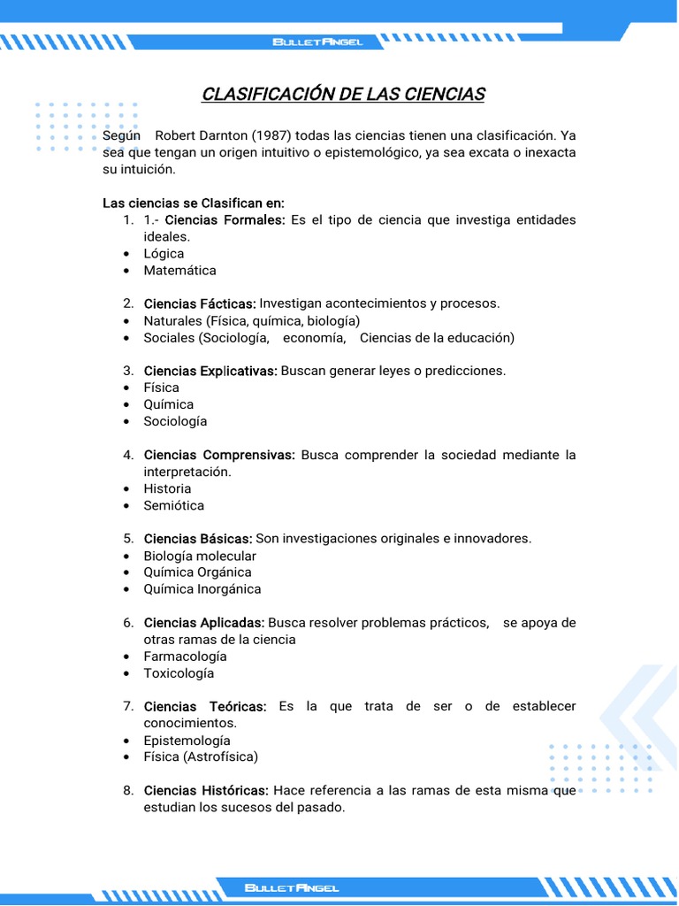 Clasificación de Las Ciencias | PDF