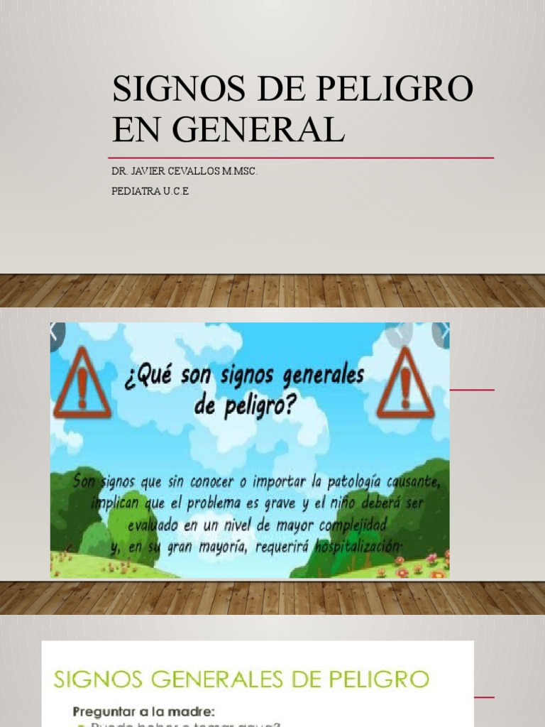 Signos de Peligro en General DR Javier Cevallos | PDF