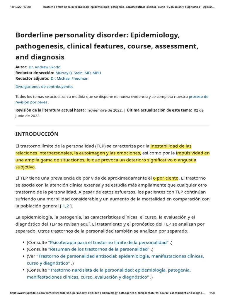 Borderline | PDF | Trastorno límite de la personalidad | Depresión (estado de ánimo)