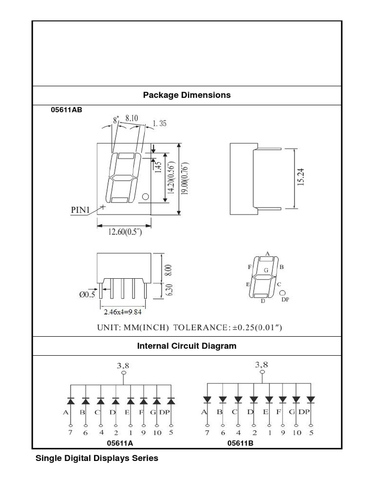 1 Digit 7 Segment Display Pdf