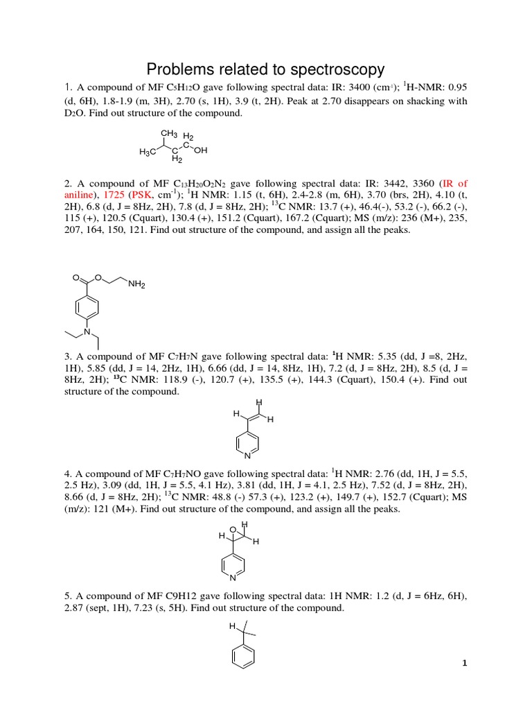Spectroscopy Problem Solving Guide | PDF | Proton Nuclear Magnetic Resonance | Magnetic Devices
