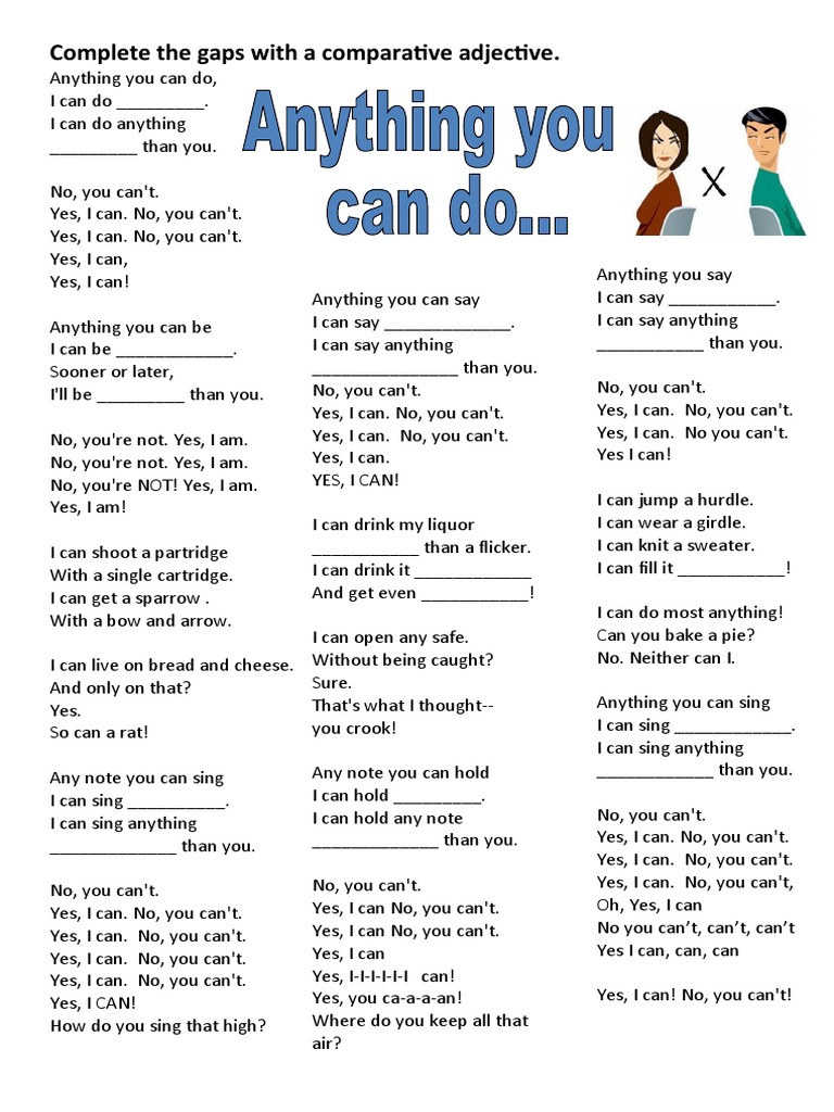 Anything You Can Do I Can Do Better | PDF