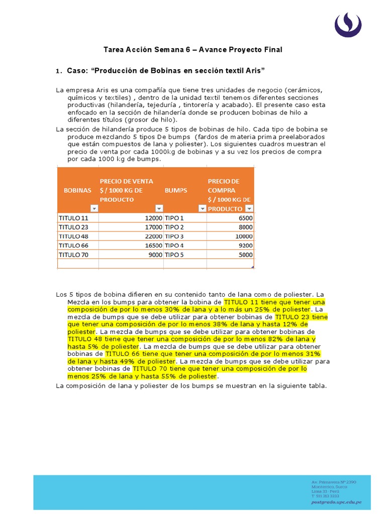 Tarea de Acción S6 - TRABAJO FINAL | PDF
