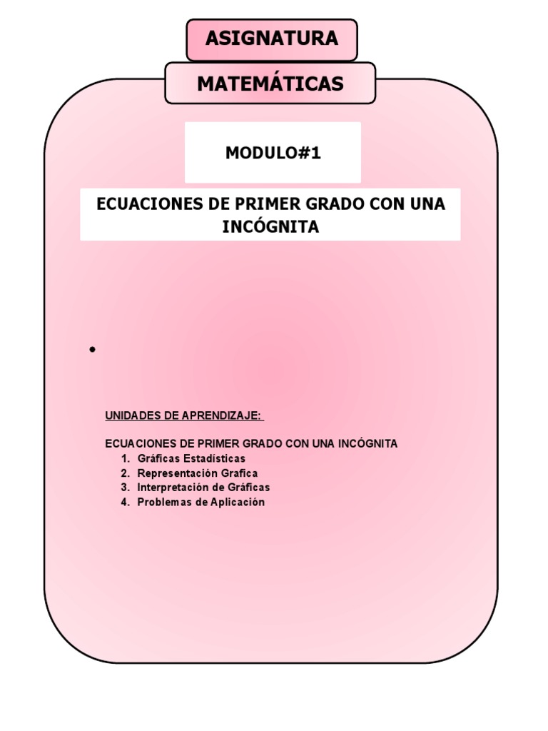 Ecuaciones de Primer Grado Con Una Incógnita | PDF | Ecuaciones | Estadísticas