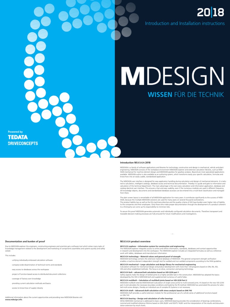 MDESIGN 2018 Introduction and Installation Instructions | PDF | Installation (Computer Programs ...