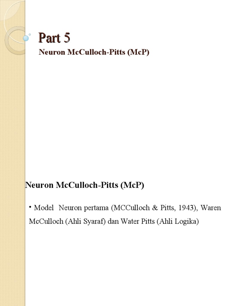 Neuron McCulloch Pitts | PDF