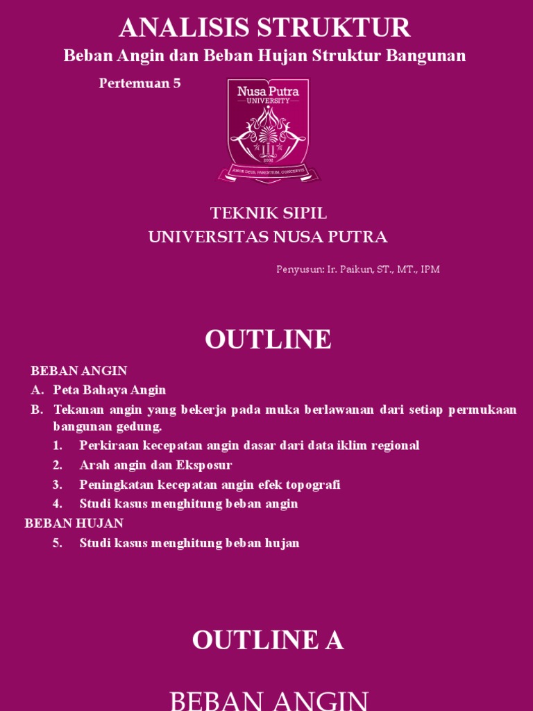 Beban Angin & Beban Hujan Struktur Bangunan | PDF