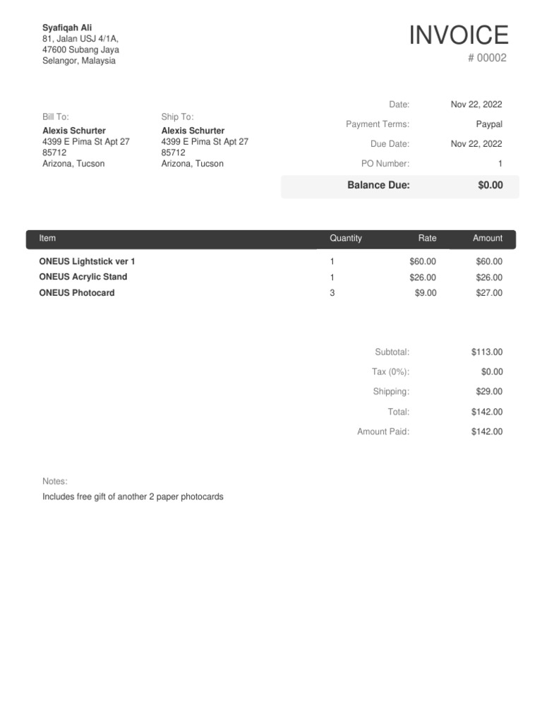 Invoice # 00002 | PDF