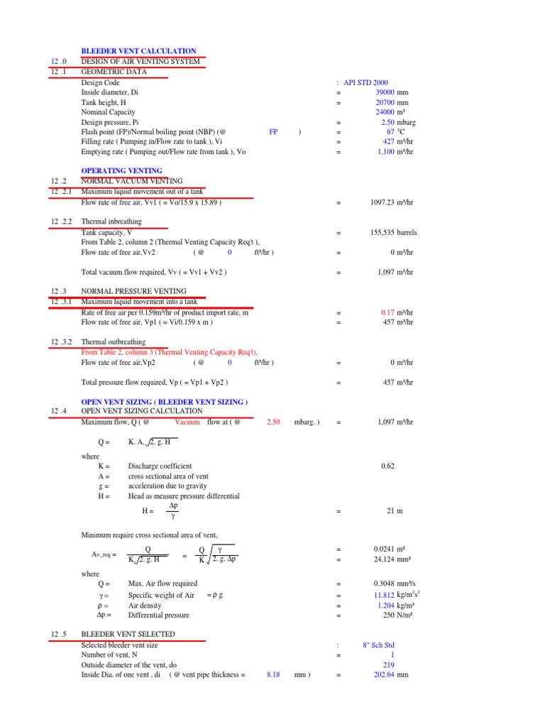 Vent Calculation API STD 2000 | PDF | Transparent Materials | Nature