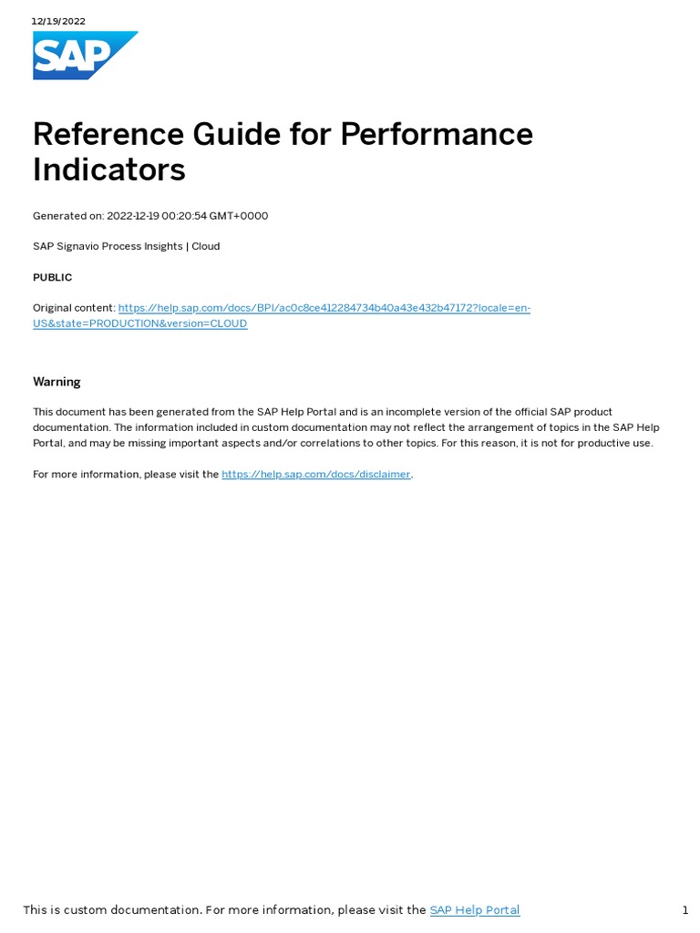 Sap Signavio Insights Pdf Performance Indicator Invoice