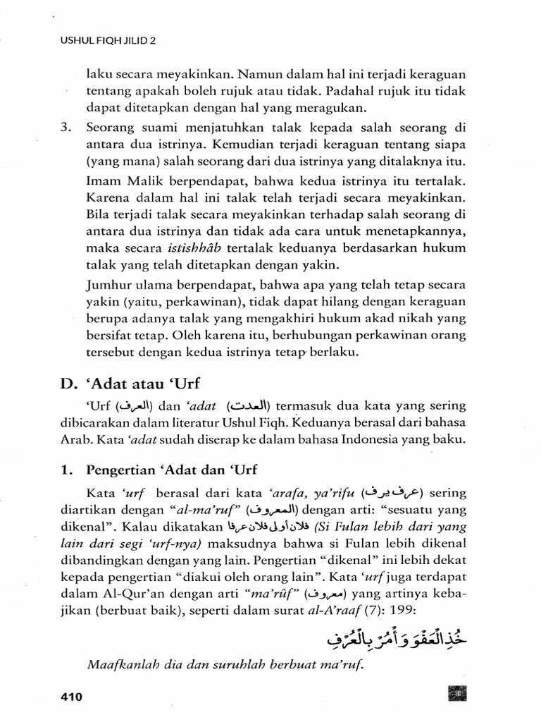 J. Adat, Mazhab Shahabi, Syar Man Qablana, Dzariah | PDF
